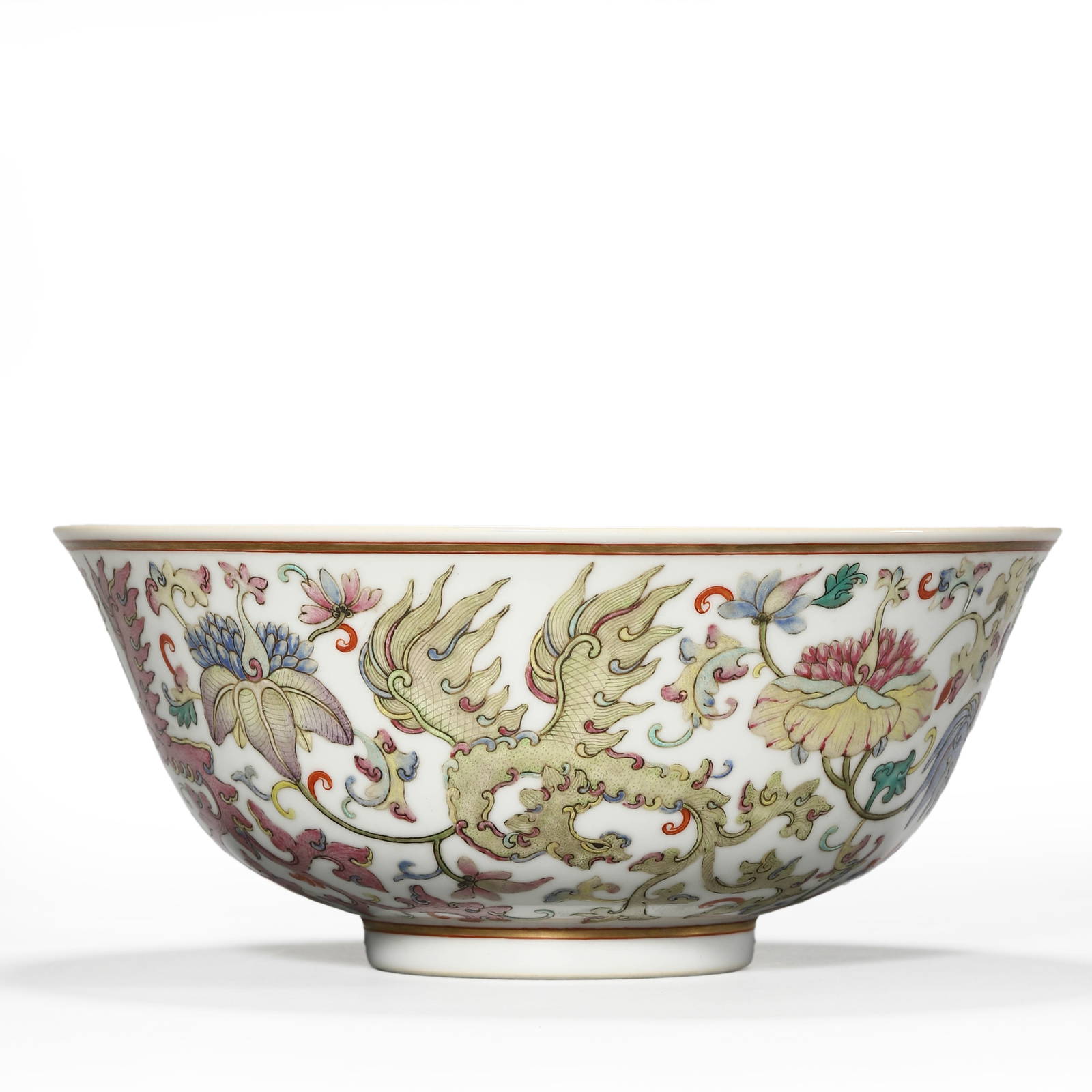 Qing Dynasty, A Famille-rose Bowl With Phoenix Pattern, Marked "da Qing ...