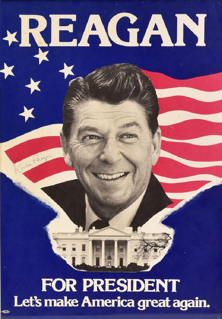 Autographed Ronald Reagan Campaign Poster