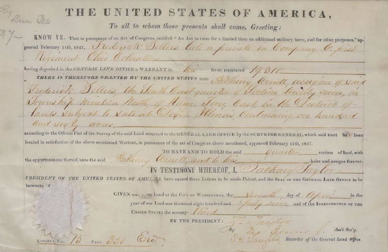 Zachary Taylor Land Grant