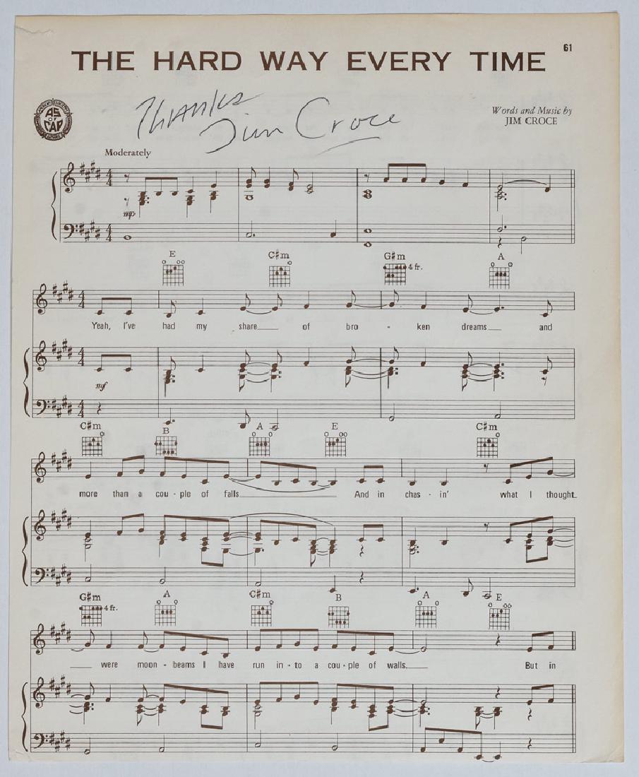 Jim Croce Signed Sheet Music