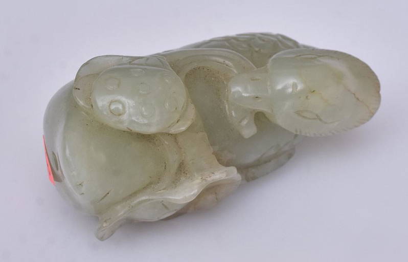 Chinese Carved Jade Duck