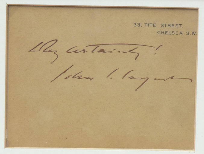 John Singer Sargent Signature - May 19, 2021 | Fairfield Auction, LLC in CT