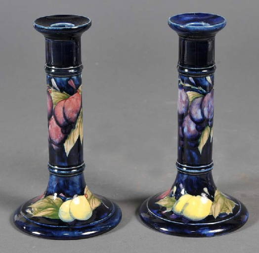 52D: PAIR OF MOORCROFT POTTERY CANDLESTICKS 8 1/4" high - Sep 26, 2010 ...