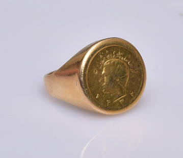 Iranian 1/4 Pahlavi Gold Coin Ring