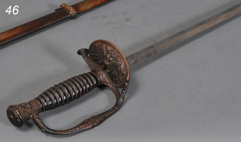 Civil war us navy officers sword etched blade & scabbard matching ...