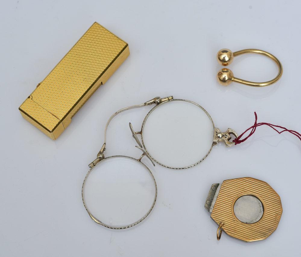 14k Gold Spectacles, 9k Gold Cigar Cutter