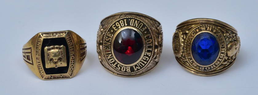 Three 10k Gold Class Rings