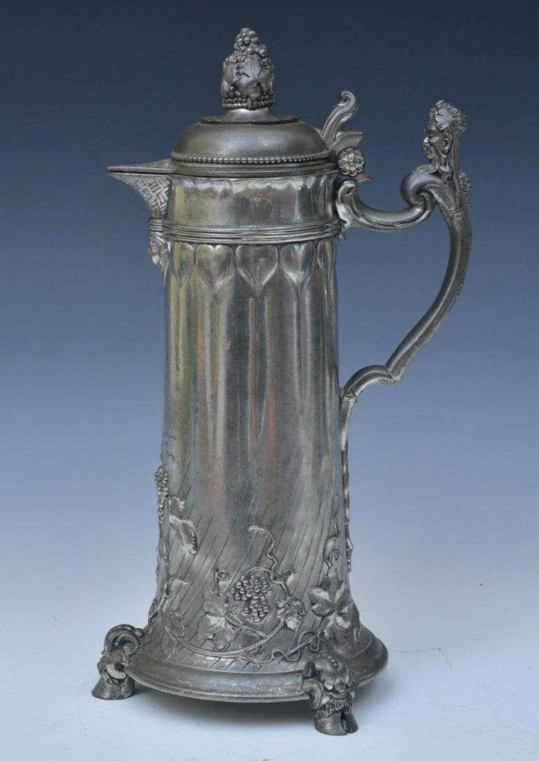 Large Antique Pewter Flagon Auction