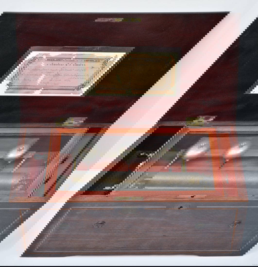 French Cylinder Music Box With Three Bells, Attributed To L'epee Auction