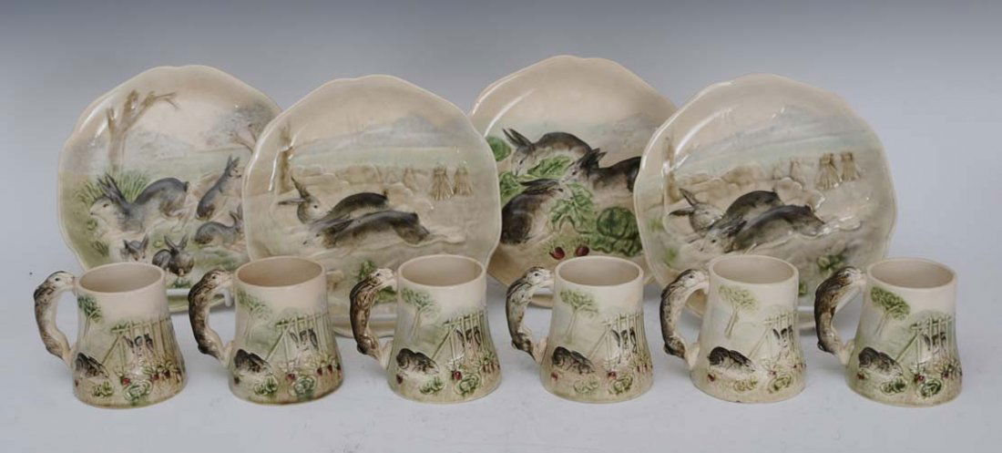 French Majolica Rabbit Plates and Mugs - Jan 27, 2013 | Fairfield ...