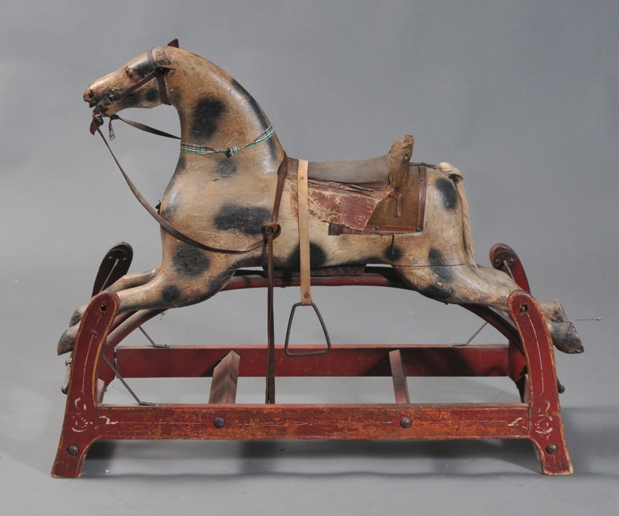 Painted Wooden Glider Horse