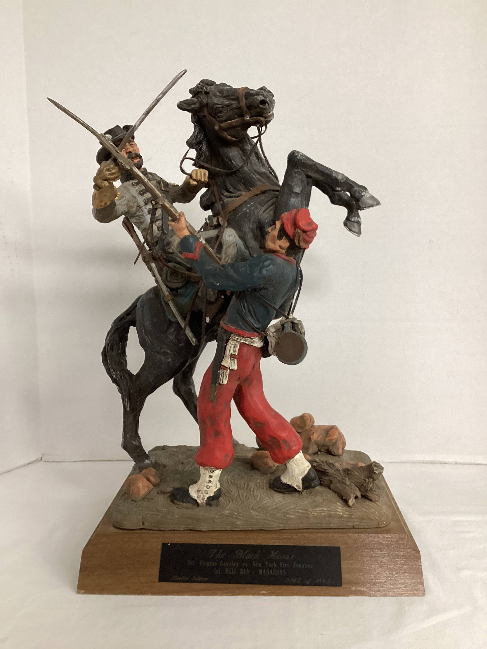 The Black Horse By Rod Mench Bull Run Limited Edition Statue On Wood ...
