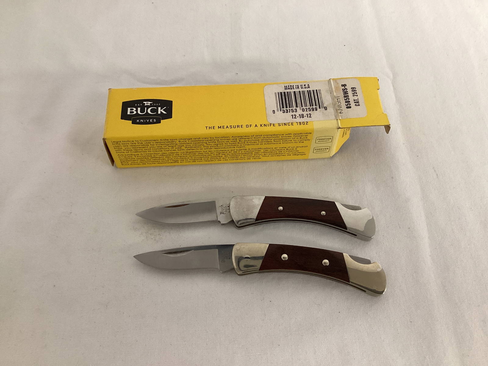 Two Buck 505 Knight Pocket Knives Auction