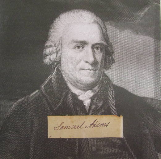 Samuel Adams Signed Partial Document Cut Signature With Certificate Of ...