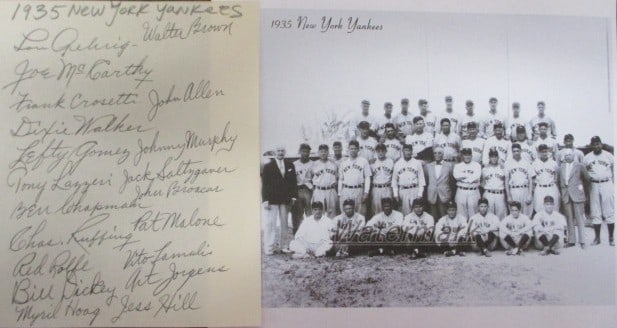 1935 New York Yankees Team Signed Album Page With Certificate - Jul 30 ...