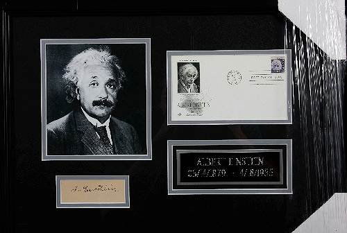 45: Albert Einstein Autographed B&W Photo Display