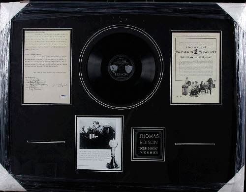 4: Thomas Edison Autographed Phonograph Photo Collage