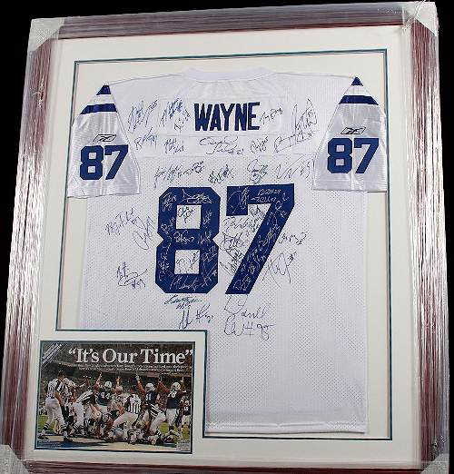 182: Colts Team Autographed Reggie Wayne Jersey