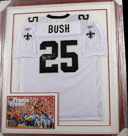52: Reggie Bush Autographed Saints White Jersey