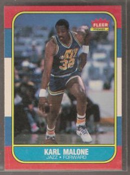 1986 Fleer Karl Malone Rookie Basketball Card