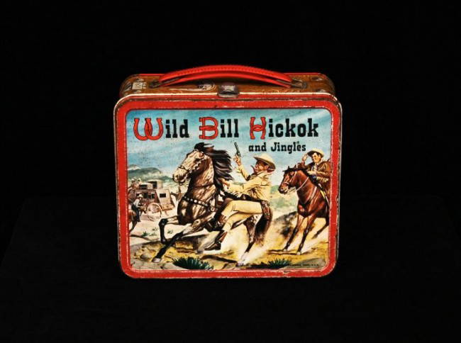 Vintage 1955 Wild Bill Hickok Metal Lunchbox W/thermos
