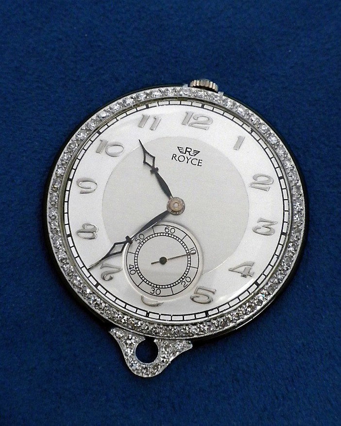 Vintage Platinum Diamond Royce Pocket Watch WNK1