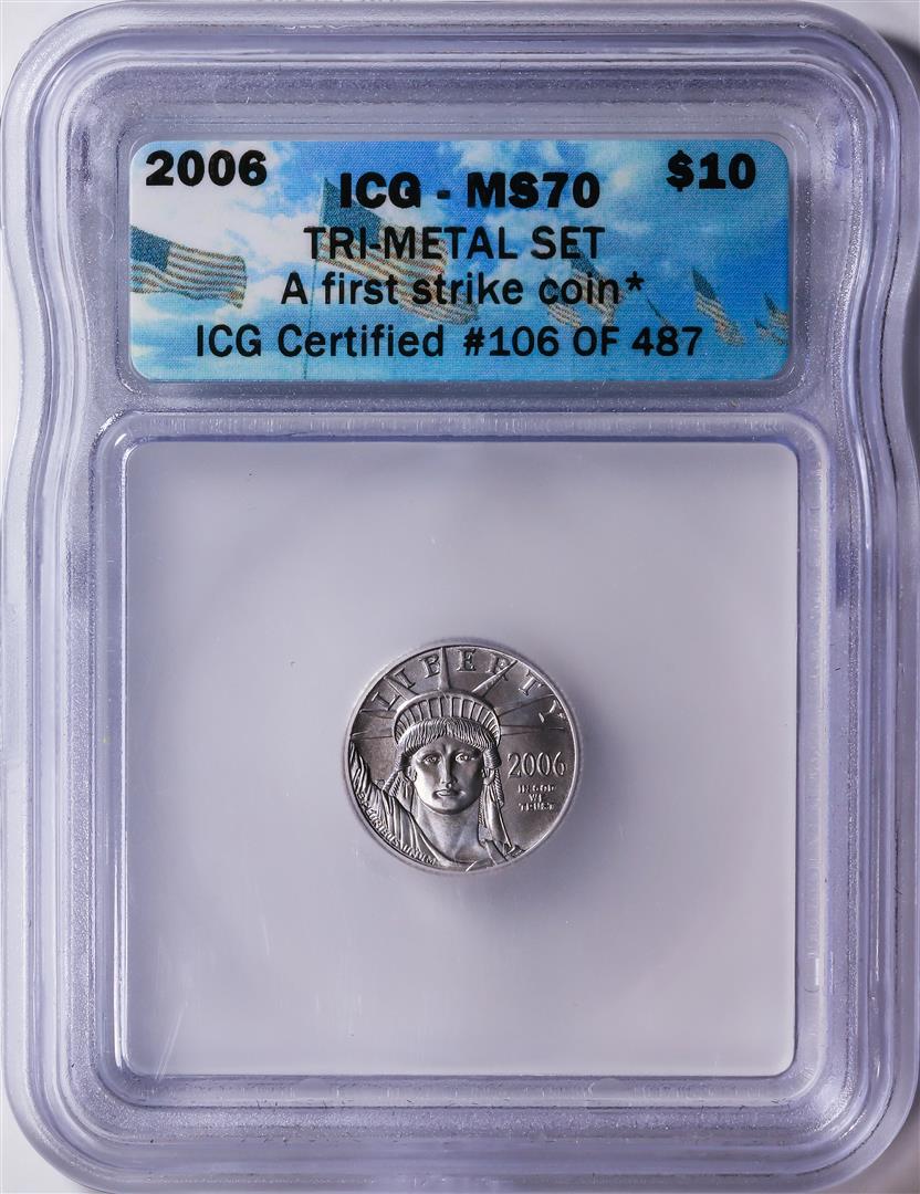 2006 $10 American Eagle Platinum Coin Icg Ms70 Auction