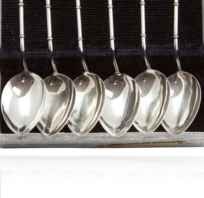 Antique Japanese 950 Sterling Silver Spoon Set ED1485 : Lot 494