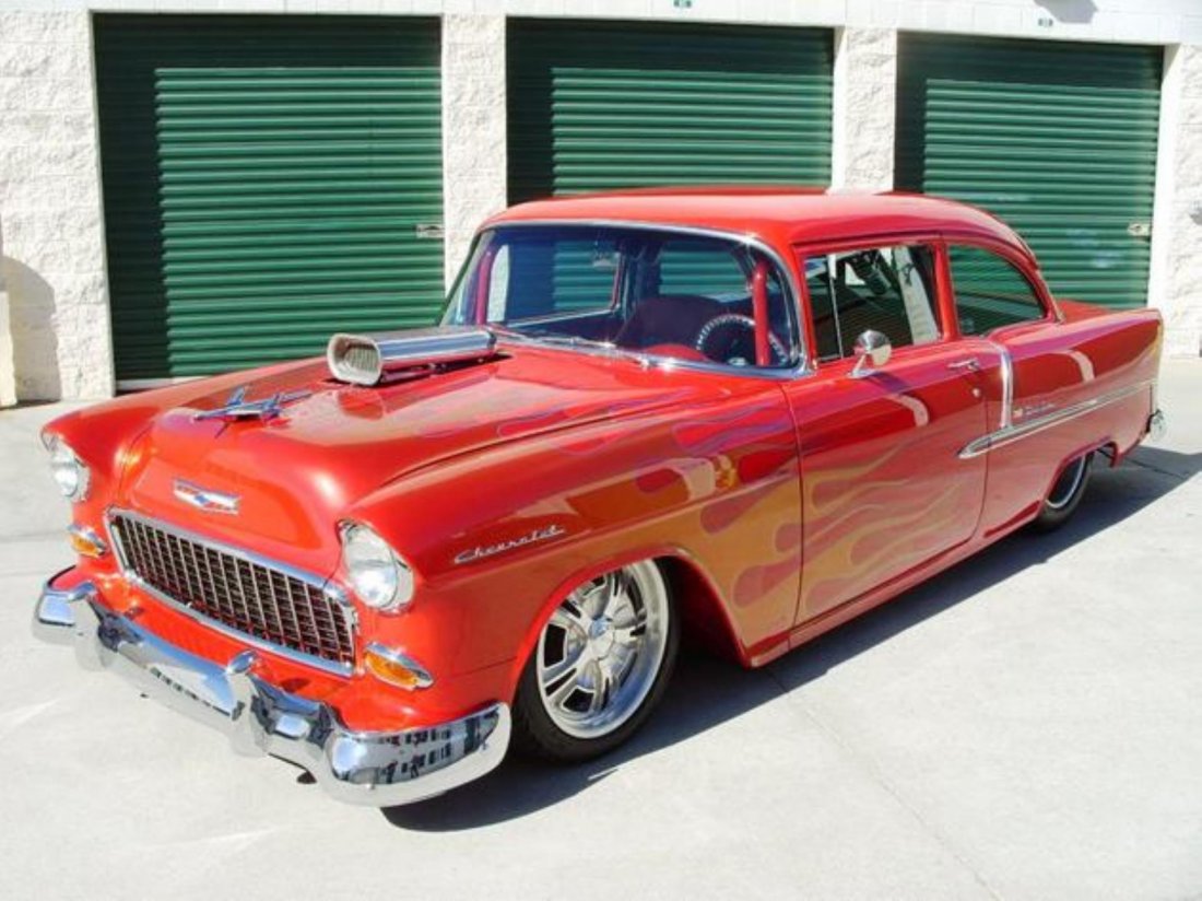 1955 Red Chevrolet Bel Air