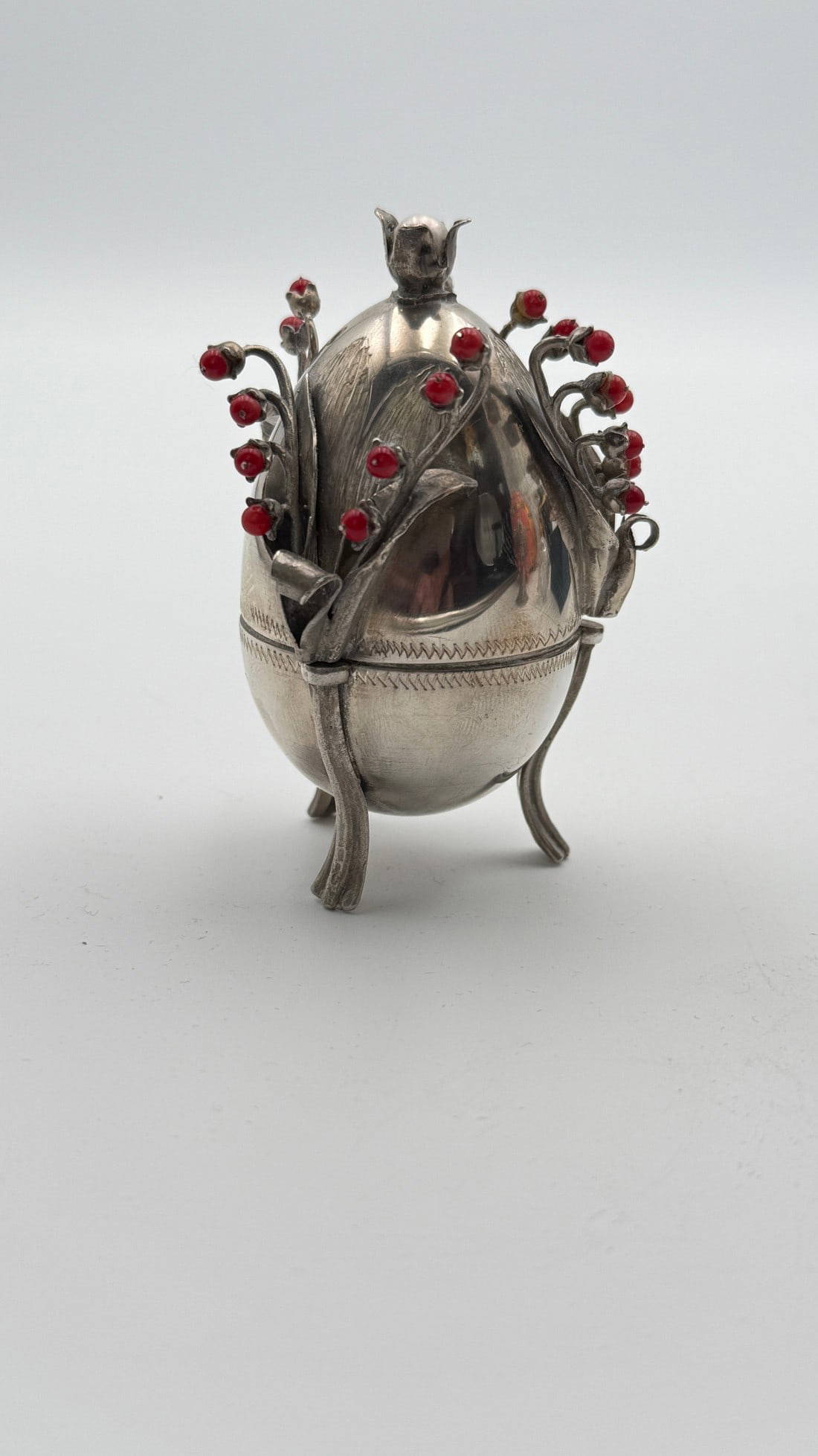 Rare Imperial Russian Silver Egg Box, Warsaw C.1878 — Pearl Finial & Botanical Detail - Jun 28 ...
