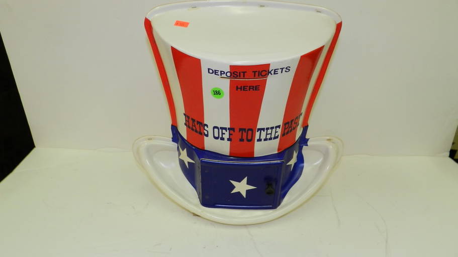 Vintage Gas Station Pump Hat Display