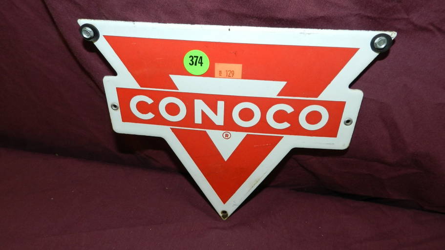 Vintage Service Station Gas Sign Conoco Porcelain