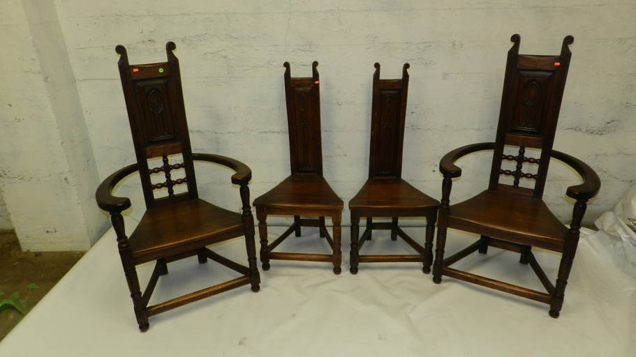 4 Piece Carved Chairs From Peru Ssr
