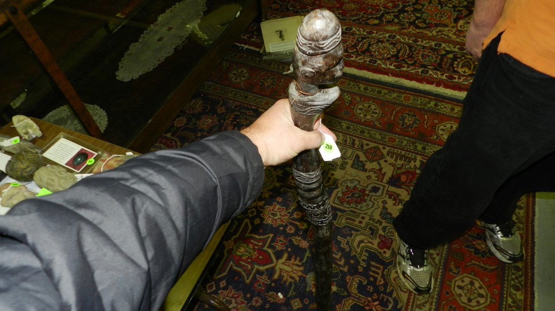 South Pacific Charm Walking Stick Timor ,, heavy carved