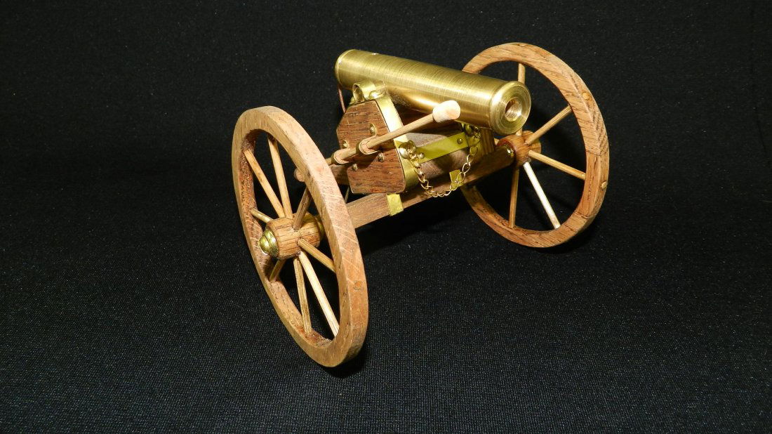 nice replica solid brass Civil War cannon, with ramrod,