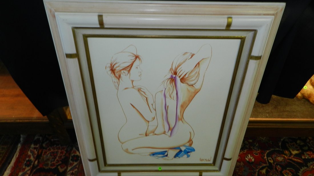 nice framed oil painting by listed artist Claude Morin,