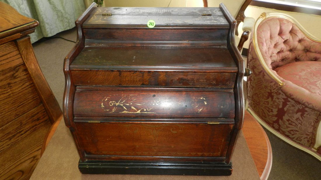 nice antique hand crank table top Aeolian organ, with