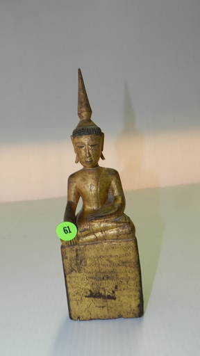 Vintage / Antique? Asian Carved Temple Figure With Gold