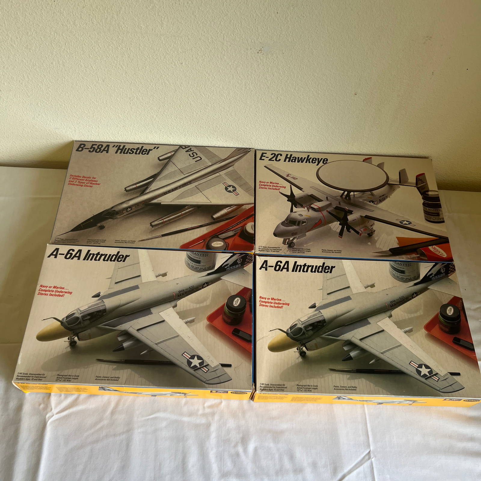 4 X Testors Vintage Airplane Models Complete A-6a (x2) B-58a E2c - Jul ...