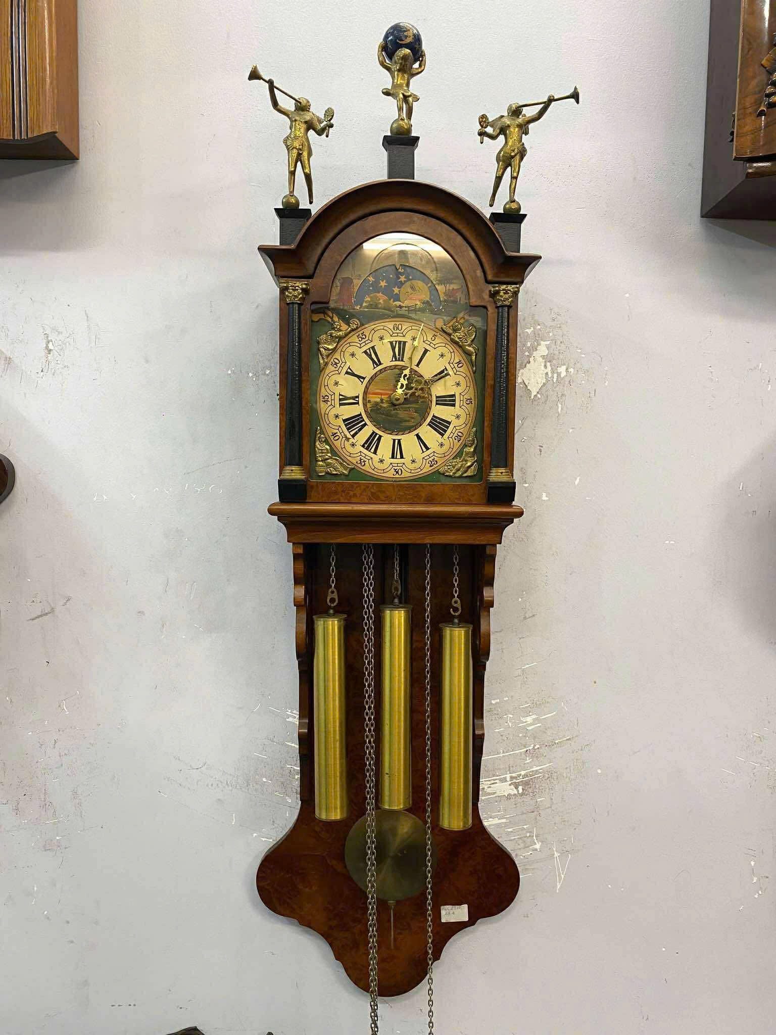 German 3-weight Wall Clock With Moon Phase & Musical Automata Auction