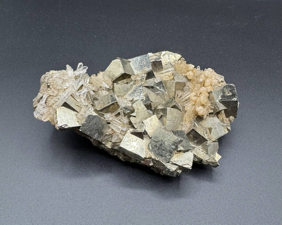 Large Pyrite Cluster With Quartz & Calcite – 6" Display Specimen - Jul ...
