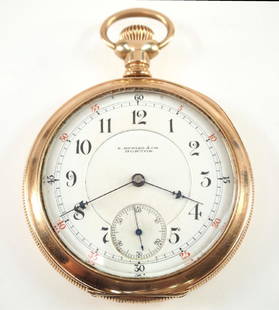 14k Yg E Howard Series Viii 18s Of Pocket Watch