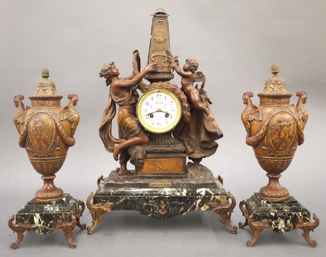 F. Marti French clock set