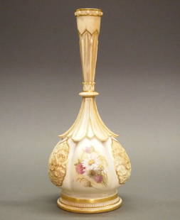 Royal Worcester Blush Porcelain Victorian Vase 19th Century