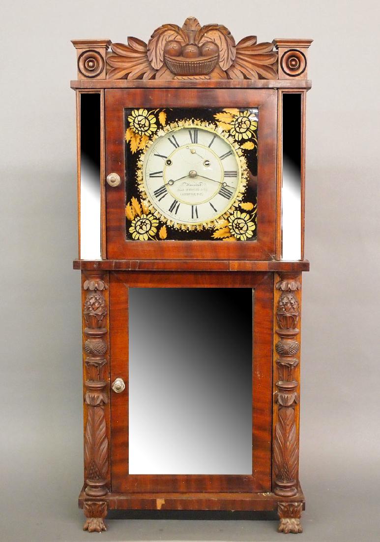 Fine & Rare Asa Munger Stovepipe Shelf Clock, Auburn,