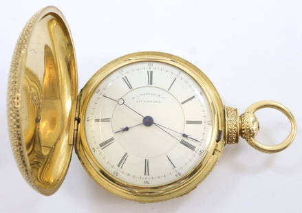 Tobias & Co. Liverpool Fusee 42mm 18k Gold Pocket Watch Hunting