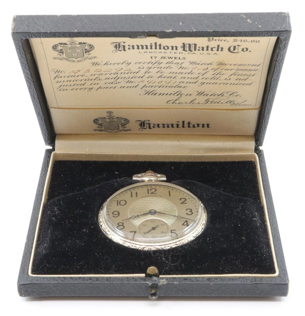 For Auction: Hamilton 910 Model pocket watch (#224) on Oct 12, 2019 ...