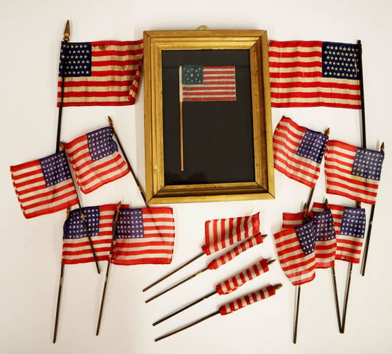 Collection Of Small American Flags