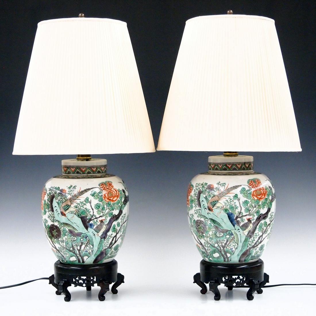 Pair Of Chinese Porcelain Lamps