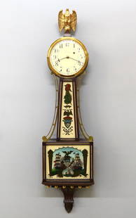 1905 Waltham Time Only 8 Day Weight Driven Banjo Clock